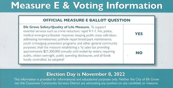 Measure E 'informational' Mailer From The City Of Elk Grove - Loaded ...